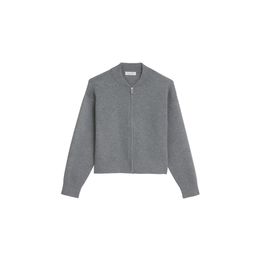 Marc O'Polo MARC O'POLO Damen Cardigan "mit kompakter Strickstruktur", grau, Gr. 140, unifarben, Obermaterial: 78% Polyester, 16% Viskose, 6% Wolle (Schafwolle),