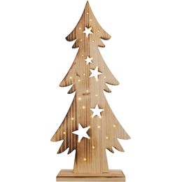 Näve NÄVE LED Baum "Tannenbaum, Weihnachtsdeko aus Holz", H: 80cm, 1 Stk., beige, Leuchten, Holz-Stehleuchte, Höhe ca. 80 cm, Batteriebetrieben