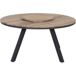 Gartentisch siena GARDEN, B:64cm H:4cm T:64cm, braun, Stahl, Holz, Tische, "Lazy Susan", Ø64 cm, Drehteller, Teak FSC 100%