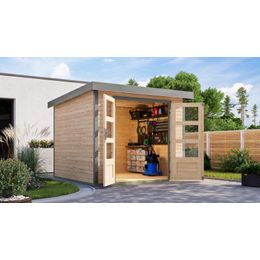Gartenhaus Karibu, beige, Massivholz, Stahl, Gartenh&auml;user, "Jupiter 3,5 A", in verschiedenen Farben