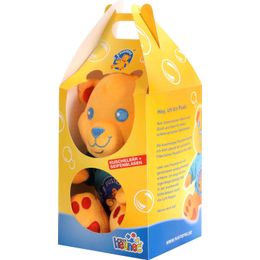 Heunec Kinder Kuscheltier "Bär Pusti inklusive Pustefix Seifenblasen", gelb, Polyester, H:22cm, Plüschfiguren