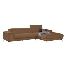 Ecksofa W.Schillig, B:303cm H:70cm T:193cm, braun, Longlife Xtra-Leder Z69: Das feinnarbige, gedeckte Softleder Z69 besticht durch seine