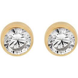Firetti Damen Paar Ohrstecker "Schmuck Geschenk Gold 375 Ohrschmuck Ohrringe Solit&auml;r", 5,4mm, Gelbgold 375, gold, Gelbgold 375, Ohrringe, mit