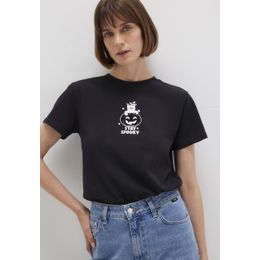 Mavi Damen T-Shirt "CAT PRINTED T-SHIRT"schwarz, Gr. L, 100% Baumwolle, Shirts, Print T-Shirt