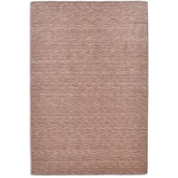 Wollteppich Theko, B:250cm H:13mm L:350cm, beige, Schurwolle, Wohnzimmer, Teppiche, "Holi", Uni-Farben, leicht meliert, reine Wolle, handgewebt mit