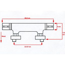 Duscharmatur ADOB, B:26,5cm H:4cm T:7,5cm, silber, Armaturen, "Thermostat"