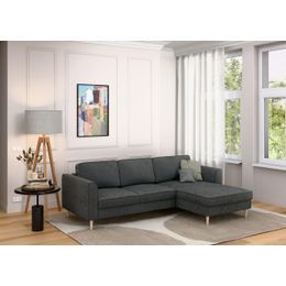 Ecksofa Home Affaire, B:232cm H:83cm T:161cm, grau, 92% Polyester, 8% Polyamid, Wohnzimmer, Sofas, "Booster, whlw. mit Schlaffunktion & Bettkasten,