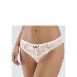 Lascana Damen String "Alicia", Gr. 32, beige, Microtouch, Obermaterial: 84% Polyamid, 16% Elasthan, Unterhosen, mit schönem Bund aus feiner Spitze