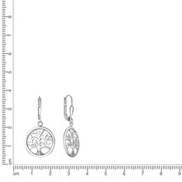 Vivance Damen Paar Ohrh&auml;nger "925/- Sterling Silber rhodiniert Lebensbaum", one-size, Silber 925 (Sterlingsilber), wei&szlig;, Silber 925 (Sterlingsilber),