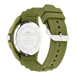 Fynch-Hatton Herren Quarzuhr, gr&uuml;n, Armbanduhren, Armbanduhr, Herrenuhr, Silikonarmband, analog