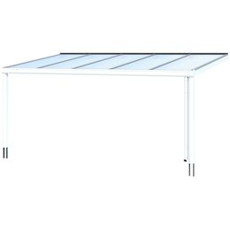 Skan Holz Terrassendach SKANHOLZ, B:541cm T:257cm, wei&szlig;, Aluminium, Terrassen&uuml;berdachungen, "Genua", 541 cm Breite, verschiedene Tiefe