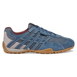 Geox Herren Schnürschuh "U SNAKE ORIGINAL", Gr. 39, blau, Leder, Textil, Schuhe, Schnürschuh, Freizeitschuh, Trekking Sneaker mit Lederinnensohle
