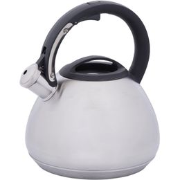 Wasserkessel "Lyra, Flötenkessel 2,7 l mit wärmespeicherndem Boden im Geschenkkarton", 2,7 l + Ø 19,5cm + Höhe 24cm, silber, RESTO KITCHENWARE,