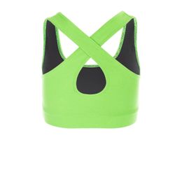 WINSHAPE Damen Sport-Bustier "WVR4", gr&uuml;n, Gr. XS, Obermaterial: 90% Baumwolle, 10% Elasthan, BHs, mit offenem &bdquo;Drop Back Design&ldquo;