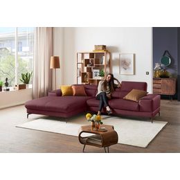 Ecksofa W.Schillig, B:303cm H:70cm T:193cm, rot, Longlife Xtra-Leder Z69: Das feinnarbige, gedeckte Softleder Z69 besticht durch seine