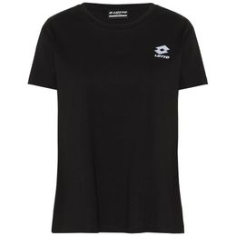 Lotto Damen T-Shirt, schwarz, Gr. L, unifarben, 100% Baumwolle, Shirts, - in k&ouml;rpernaher Form