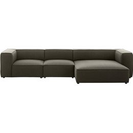 Ecksofa W.Schillig, B:341cm H:66cm T:164cm, gr&uuml;n, ROHLEDER Jacquard-Flachgewebe Q2 O10 (60% Polyacryl, 40% Polyester), Wohnzimmer, Sofas,