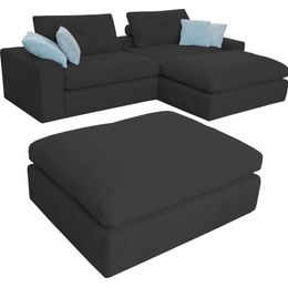 Hocker Alina, B:122cm H:46cm T:122cm, grau, Chenille EQE (100% Polyester), Büro, Hocker, "Sandy", 122 cm breit und 122 cm tief