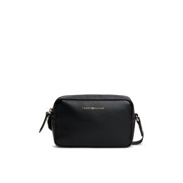 Tommy Hilfiger Damen Mini Bag "TH LOGOTAPE CAMERA BAG", schwarz, Lederimitat, Taschen, Damen Umhängetasche, Schultertasche mit Logoschriftzug