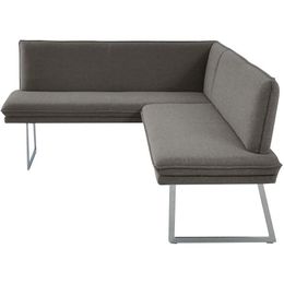 K+w Komfort & Wohnen Eckbank, H:86cm T:60cm, braun, K+W KOMFORT & WOHNEN, Esszimmer, Sitzb&auml;nke, mit Sattlernaht und schmaler Kufe, langer Schenkel rechts oder links