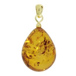 OSTSEE-SCHMUCK Damen Kettenanh&auml;nger "- Tropfen ca. 22 mm lang - Gold 333/000 - Bernstein -", Bernstein, gold, Bernstein, Schmuckanh&auml;nger