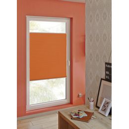 Plissee SUNLINES, B:95cm H:160cm, orange, Obermaterial: 85% Polyester, 15% sonstige Fasern, Badezimmer, Plissees, "One Size Style Crepe",