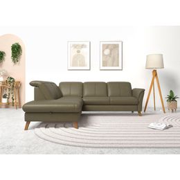 Sit & More Ecksofa SIT & MORE, B:250cm H:91cm T:220cm, gr&uuml;n, 100% Polyester, Wohnzimmer, Sofas, "Romero L-Form", wahlweise mit oder ohne TV-Funktion,