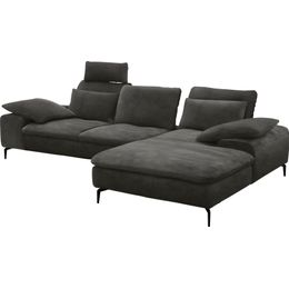 Ecksofa W.Schillig, B:299cm H:83cm T:178cm, grau, Longlife Xtra-Leder Z73: Naturwalkleder der Luxusklasse aus den erlesensten Rohhäuten. Hautstärke