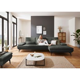 Ecksofa DIE PLANBAR, B:322cm H:93cm T:188cm, grün, 100% Recyceltes Polyester, Wohnzimmer, Sofas, "MP-IN23002 L-Form", wahlweise mit Armteil- und