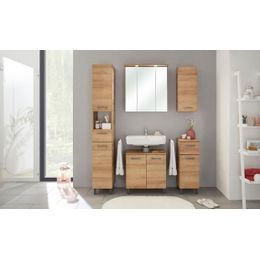 H&auml;ngeschrank SAPHIR, B:30cm H:70cm T:20cm, braun, Spanplatte, Badezimmer, Schr&auml;nke, "Quickset 919 Badschrank 30 cm breit mit 1 T&uuml;r und 2
