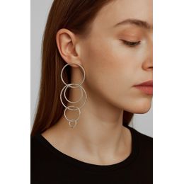 Damen Paar Ohrstecker "Infinity Loops", silber, Collezione Alessandro, Messing, Ohrringe