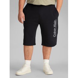 Herren Shorts "BT_CP-DOUBLE LOGO SWEATSHORTS", schwarz, Gr. XXXL, CALVIN KLEIN BIG & TALL, unifarben, Sweatware, Obermaterial: 100% Baumwolle, Hosen,