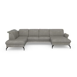 Sit & More Wohnlandschaft SIT & MORE, B:338cm H:84cm T:207cm, grau, Sofas, "Fashion U-Form", wahlweise mit Kopfteilverstellung, Vorziehsitz, motorisch,