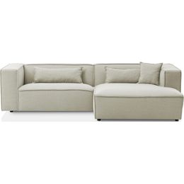 Ecksofa, B:267cm H:66cm T:167cm, grün, LeGer Home by Lena Gercke, 100% Polyester, Wohnzimmer, Sofas, "PIARA mit Kedernaht, Cord, Leinenoptik o.