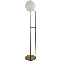 Searchlight Stehlampe "Sphere Floor Lamp - Antique Brass & Opal Glass Shade", 1, &Oslash; 28cm H: 145cm, 1 Stk., gold, Wohnzimmer, Leuchten