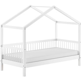 Hausbett Home Affaire, B:97,5cm H:170cm L:207,5cm, wei&szlig;, Betten, mit LF 90x200 cm, wahlweise mit o. ohne Bettschublade, Buche wei&szlig;