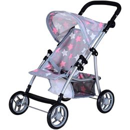 KNORRTOYS Jungen Puppenbuggy "Liba", rosa, Kunststoff, Metall, Stoff, B:35cm H:54cm T:44cm, Puppenwagen