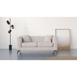 2-Sitzer Home Affaire, B:170cm H:74cm T:86cm, beige, 100% Polyester, Sofas, "MATTHEW elegantes Designsofa, Ma&szlig;e B/T/H: 170/86/74 cm", Steppung im