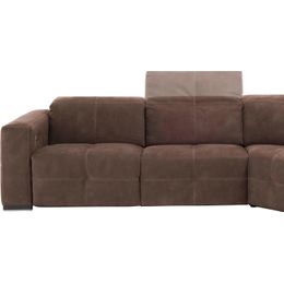 Ecksofa Egoitaliano, B:300cm H:100cm T:274cm, braun, Luxus-Micofaser Lederoptik (100% Polyester) ist ein neues technisches Gewebe mit einem visuellen