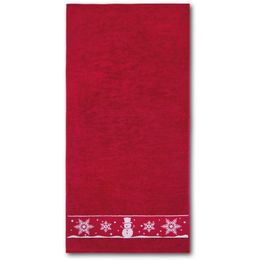Handtuch Dyckhoff, B:50cm L:100cm, rot, Frottier, Frottier, Handt&uuml;cher, "Schneemann", Made in Germany