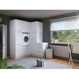 Mehrzweckschrank-Set LAUNDREEZY, B:186cm H:238cm T:68cmwei&szlig; matt, Holzwerkstoff, Kastenm&ouml;bel-Sets, "Laundreezy, 7-tlg. Mehrzweckschrank-Set B/H/T