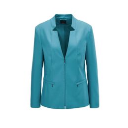 GOLDNER Damen Jackenblazer "Blazer mit raffinierter Kragenl&ouml;sung", gr&uuml;n, Gr. 52, Obermaterial: 63% Polyester PES. 31% Viskose CV. 6% Elasthan EL.,