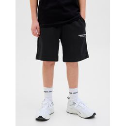 Jack & Jones Jungen Sweatshorts "JPSTVESTERBRO SWEAT SHORTS GMS SN JNR", schwarz, Gr. 128, JACK & JONES JUNIOR, unifarben, Web, Obermaterial: 70% Baumwolle, 30%