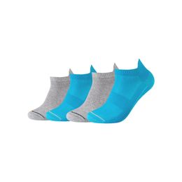 Camano Herren Sneakersocken "function", Gr. 43, blau, Materialmix, uni und meliert, Socken, mit Micro-Plüsch an Ferse und Zehen