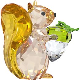 Swarovski Tierfigur "Deko Kristall Sammelfigur Idyllia Eichh&ouml;rnchen und Eichel", B/H/T: 3,39cm x 5,01cm x 5,6cm, bunt, Metall, Swarovski Kristall,