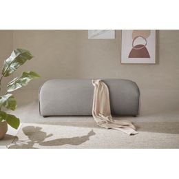 Hocker, B:130cm H:44cm T:62cm, grau, LeGer Home by Lena Gercke, 100% Polyester, Wohnzimmer, Hocker, "PIARA, Polsterhocker mit Kedernaht, Cord,