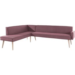 Eckbank, B:198cm H:84cm T:260cm, lila, exxpo - SOFA FASHION, 100% Polyester, Esszimmer, Sitzb&auml;nke, "Lungo, moderne Kedernaht, bequem und elegant,