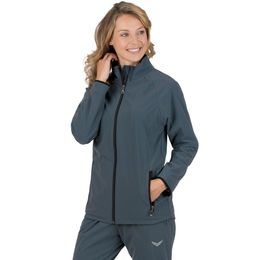 TRIGEMA Damen Trainingsjacke "TRIGEMA Raglan-Jacke mit Netzinnenfutter", grau, Gr. XXXL, 74% Nylon, 26% Elasthan, Jacken