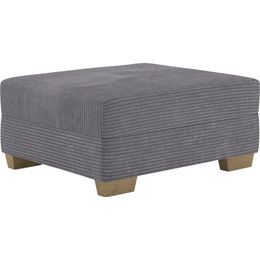 Hocker MR. COUCH, B:98cm H:44cm T:82cm, grau, Stripes (92% Polyester / 8% Nylon), Wohnzimmer, Hocker, "Hilla", Mit Federkern, wahlweise mit