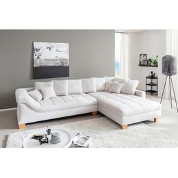 Ecksofa MR. COUCH, B:339cm H:93cm T:222cm, beige, 90% Polyester / 10% Nylon, Wohnzimmer, Sofas, "Bologna, L-Form, mit Kaltschaum", bis 140 kg pro